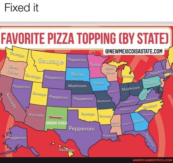 Fixed it PIZZA TOPPING (BY (BY STATE Pepperoni: Pepperoni Bacon ...