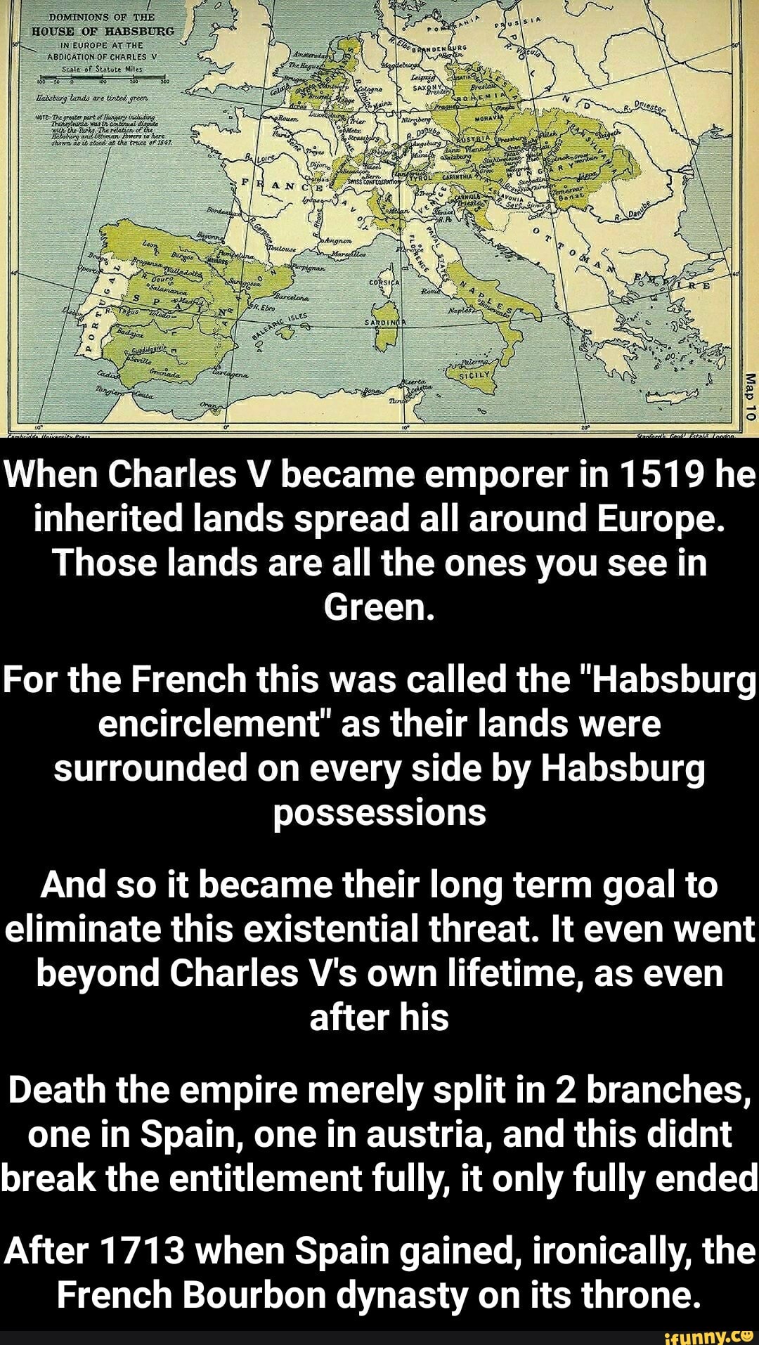 When Charles V became emporer in 1519 he inherited lands spread all ...