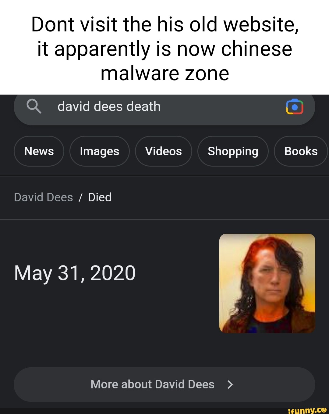 Dont visit the his old website, it apparently is now chinese malware ...