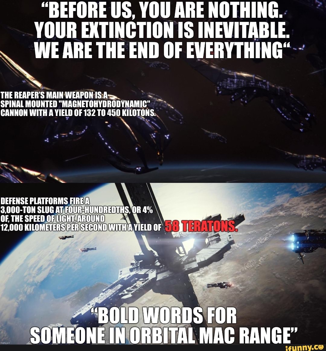 "BEFORE US, YOU ARE NOTHING. YOUR EXTINCTION IS INEVITABLE. WE ARE THE ...