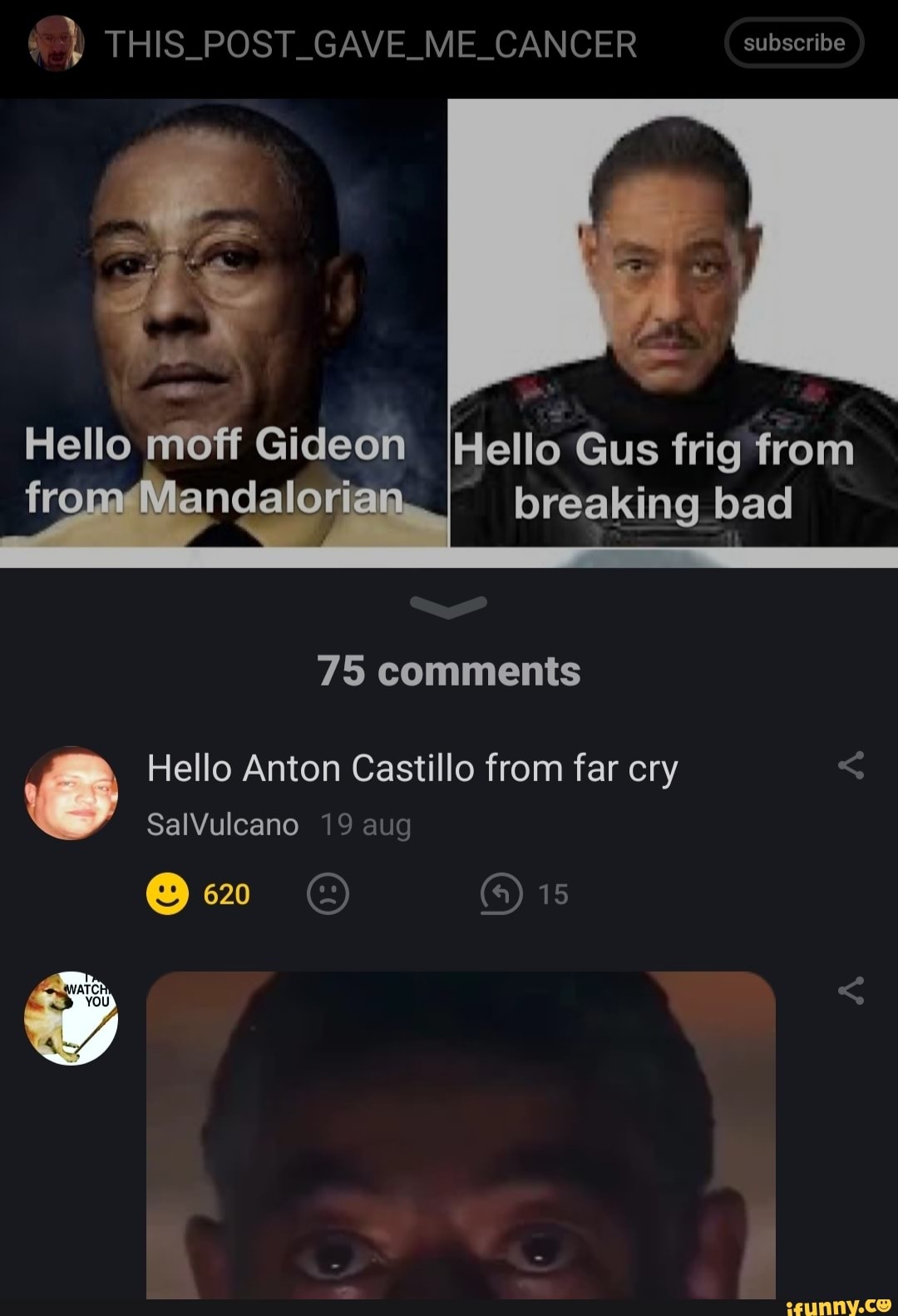 Wy THIS_POST_GAVE_ME_CANCER subscribe Hello moff Gideon Hello Gus frig ...