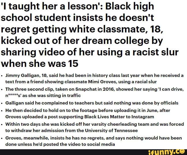 Taught her a lesson': Black high school student insists he doesn't ...