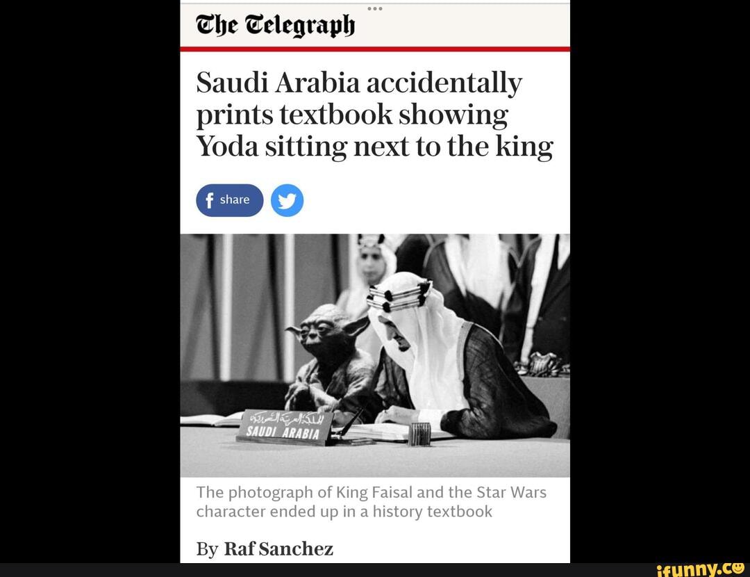 The Telegraph Saudi Arabia accidentally prints textbook showing Yoda ...