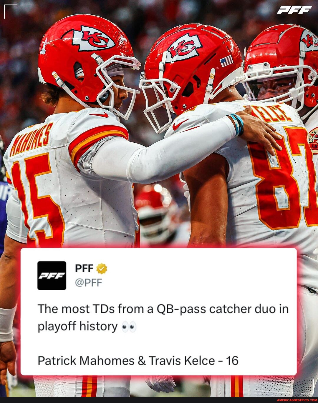 Where do Patrick Mahomes and Travis Kelce rank all-time among QB-pass catcher duos? - PFF @PFF ...