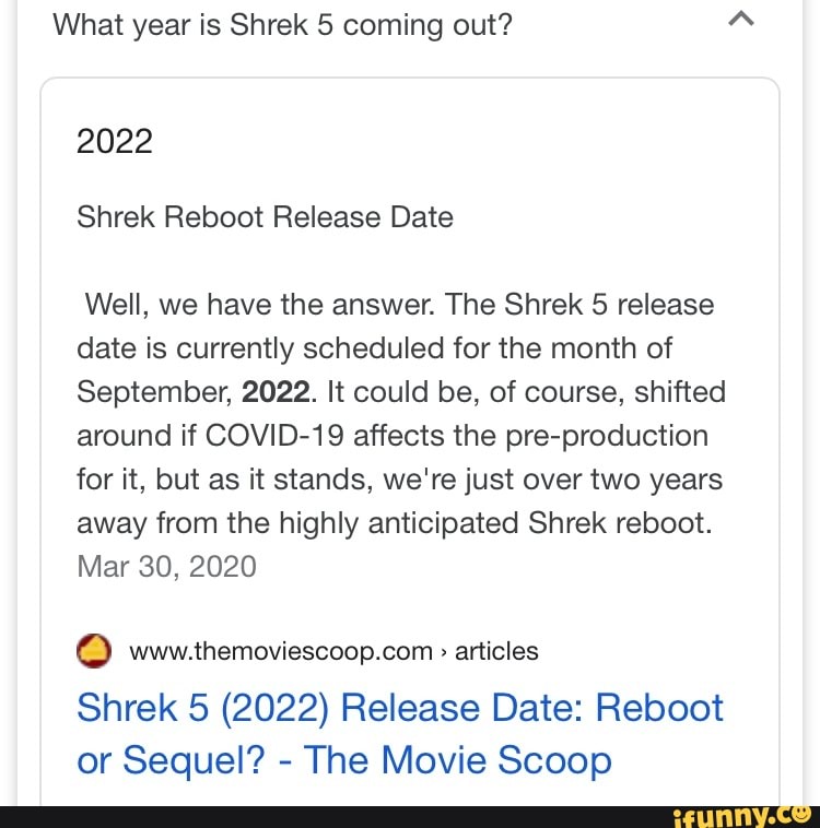 What year is Shrek 5 coming out? 2022 Shrek Reboot Release Date Well ...