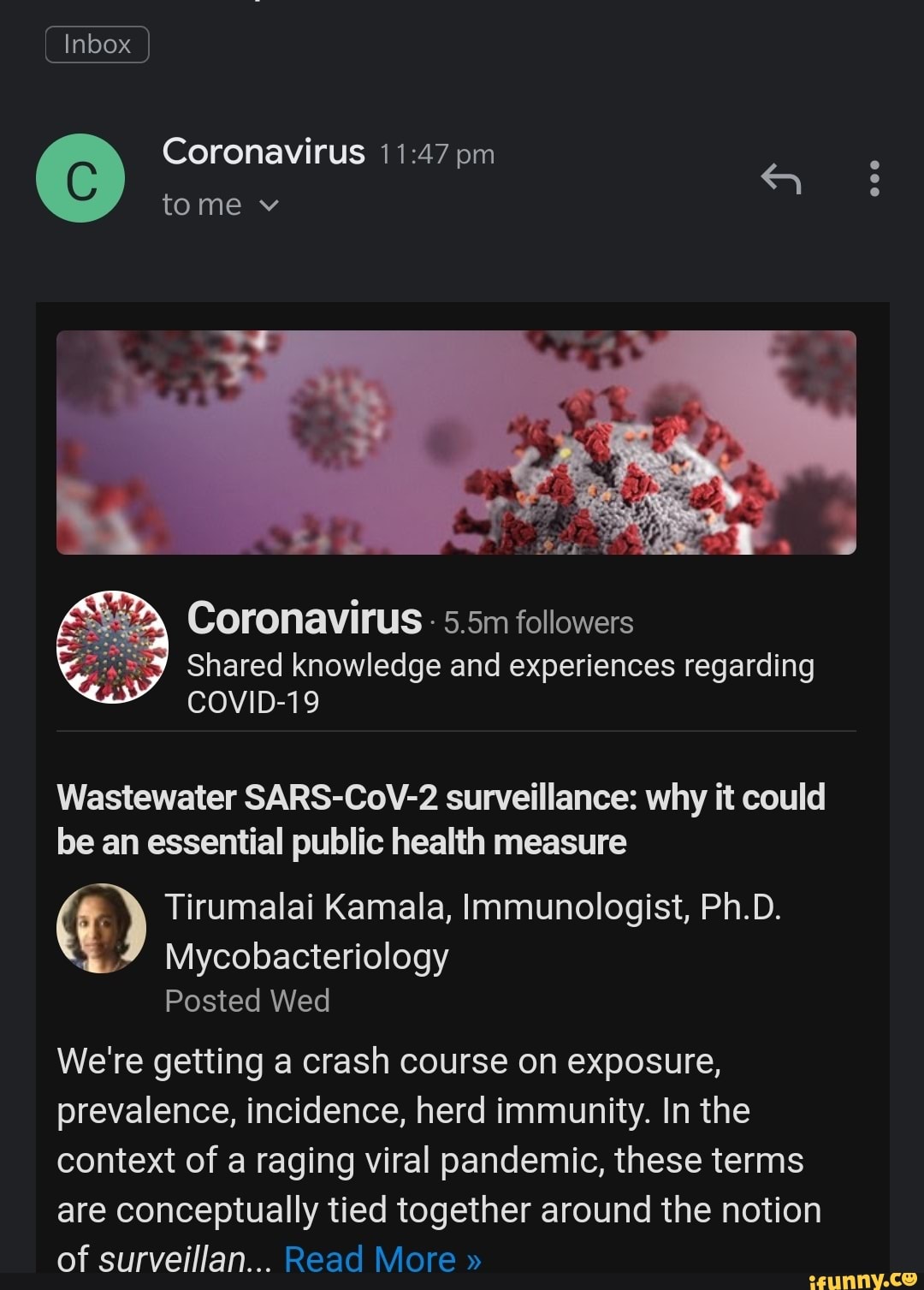 Coronavirus pm tome v Coronavirus 5.5m followers Wastewater SARS-CoV-2 ...
