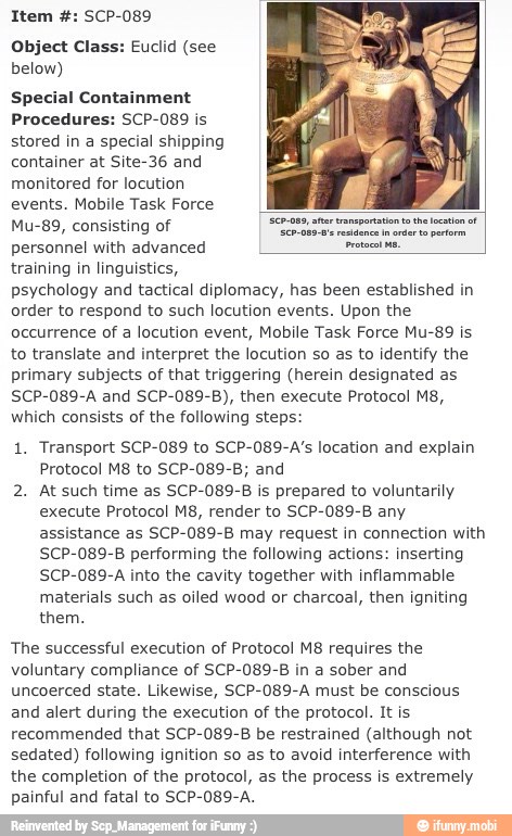 Object Class: Euclid (see below) Special Containment Procedures: SCP ...