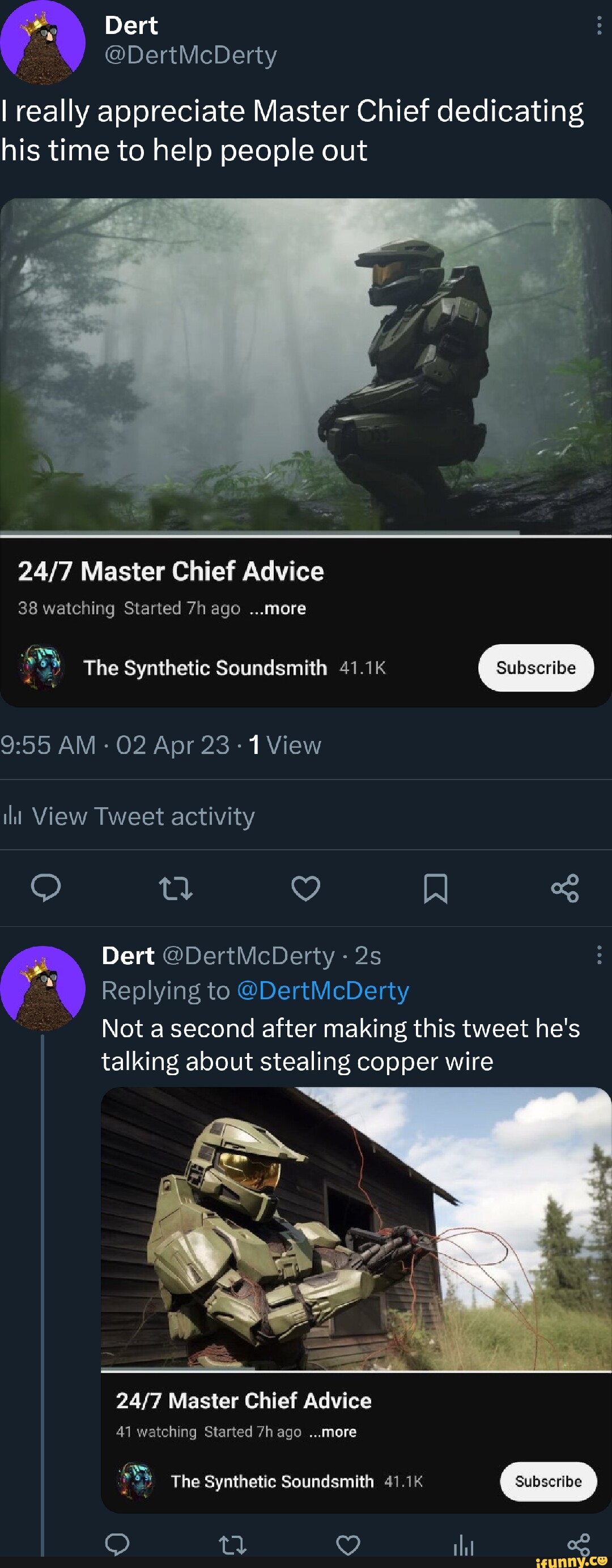 I really appreciate Master Chief dedicating his time to help people out ...