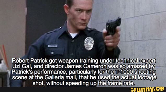 (inventor of the Uzi machine gun) - Robert Patrick got weapon training ...