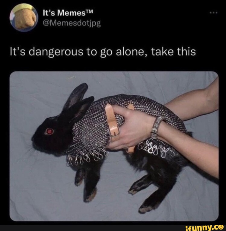 It's @Memesdotipg It's dangerous to go alone, take this - iFunny