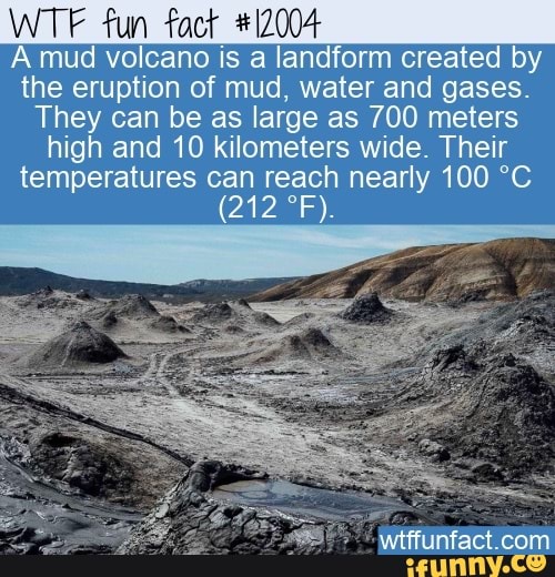 Fun fact #12004 A mud volcano is a landform created by the eruption of ...