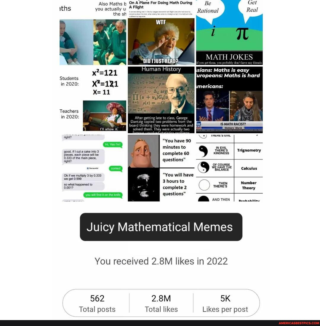 Yesterday, Juicy Mathematical Memes celebrated 5 years of bringing the ...