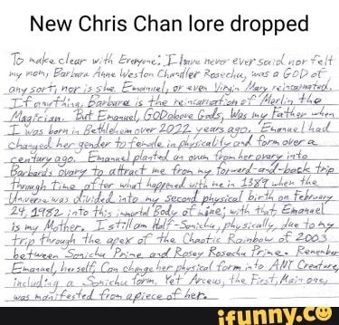 New Chris Chan lore dropped make clear with never ever serid nor ny ...