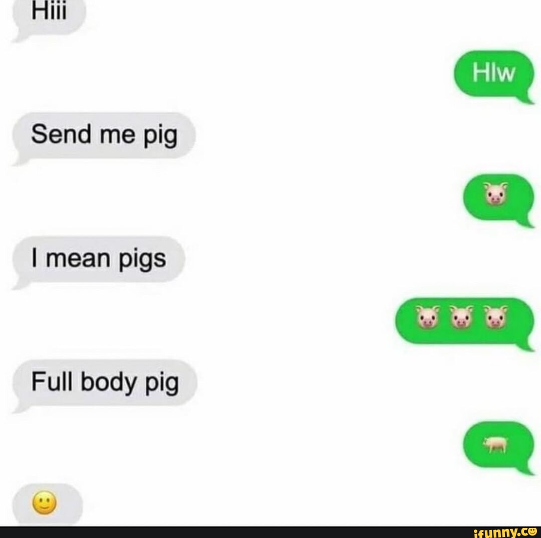 Ill Send me pig I mean pigs Full body pig - iFunny
