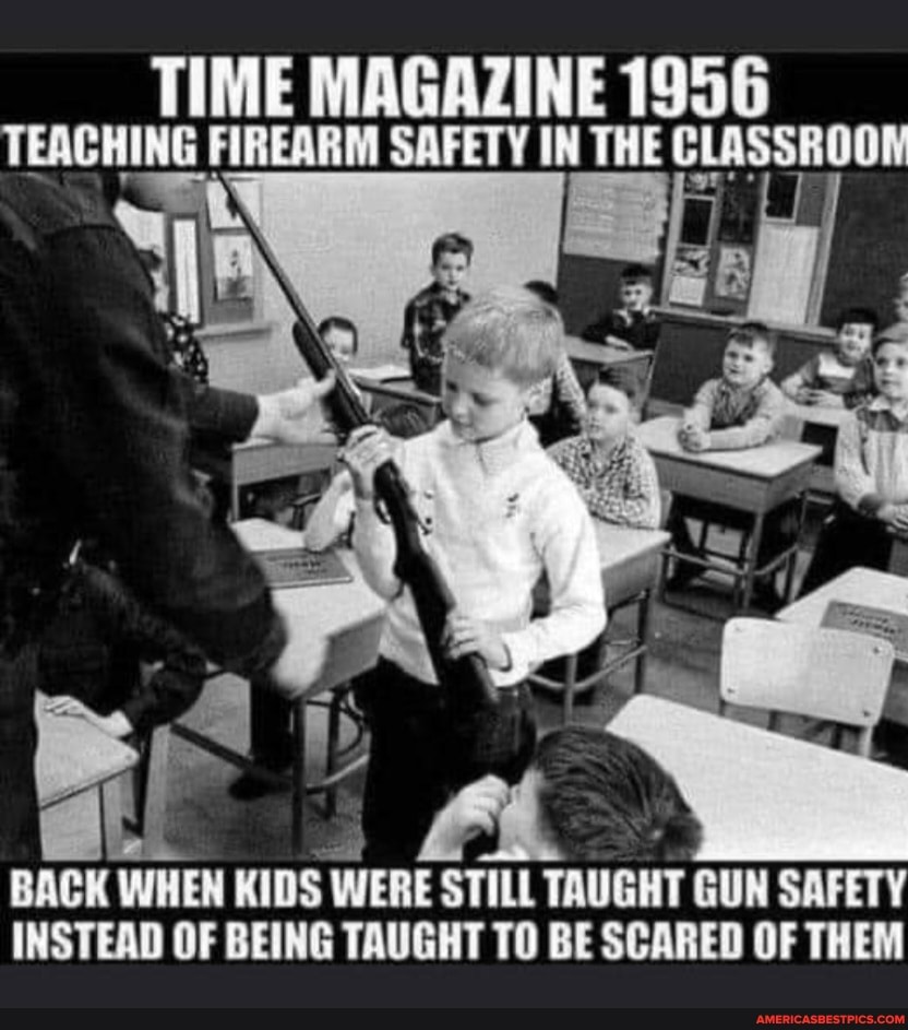 TIME MAGAZINE 1956 TEACHING FIREARM SAFETY IN THE CLASSROOW KIDS WERE ...