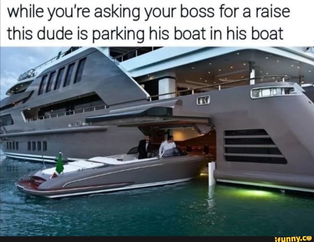 While you're asking your boss for a raise this dude is parking his boat ...