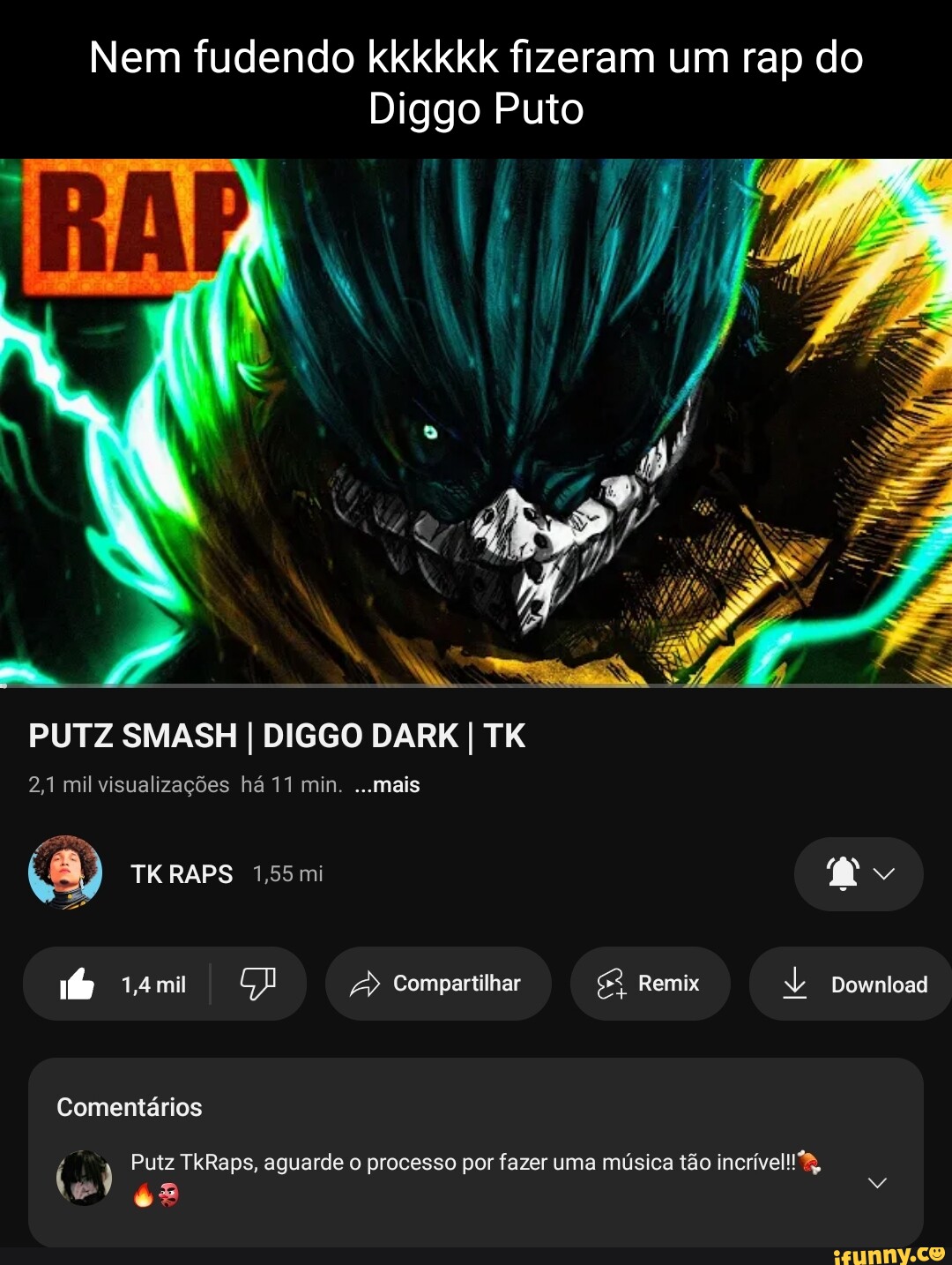 Nem fudendo kkkkkk fizeram um rap do Diggo Puto I PUTZ SMASH I DIGGO ...