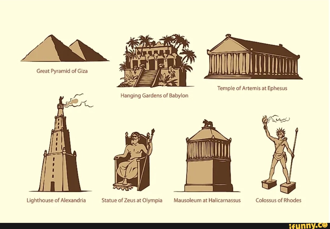 Great Pyramid of Giza Lighthouse of Alexandria Statue of Zeus at ...