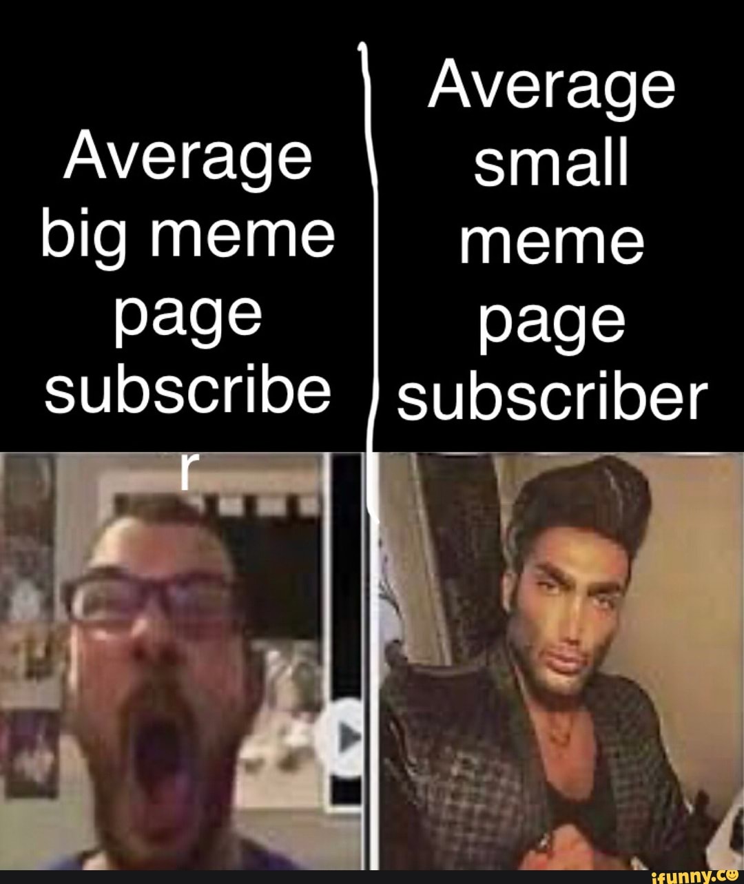 Average Average small big meme I meme page page subscribe subscriber ...