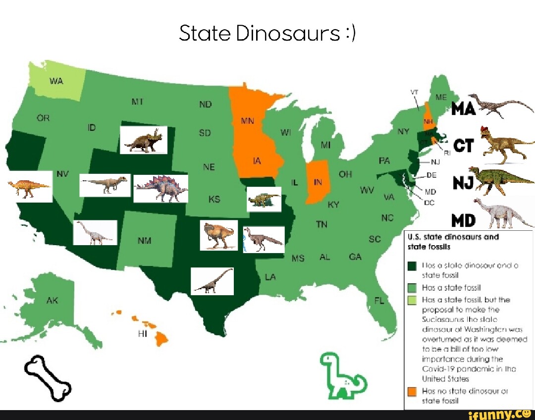 State Dinosaurs . state dinosaurs and state fossils tcs slale dinosaur ...
