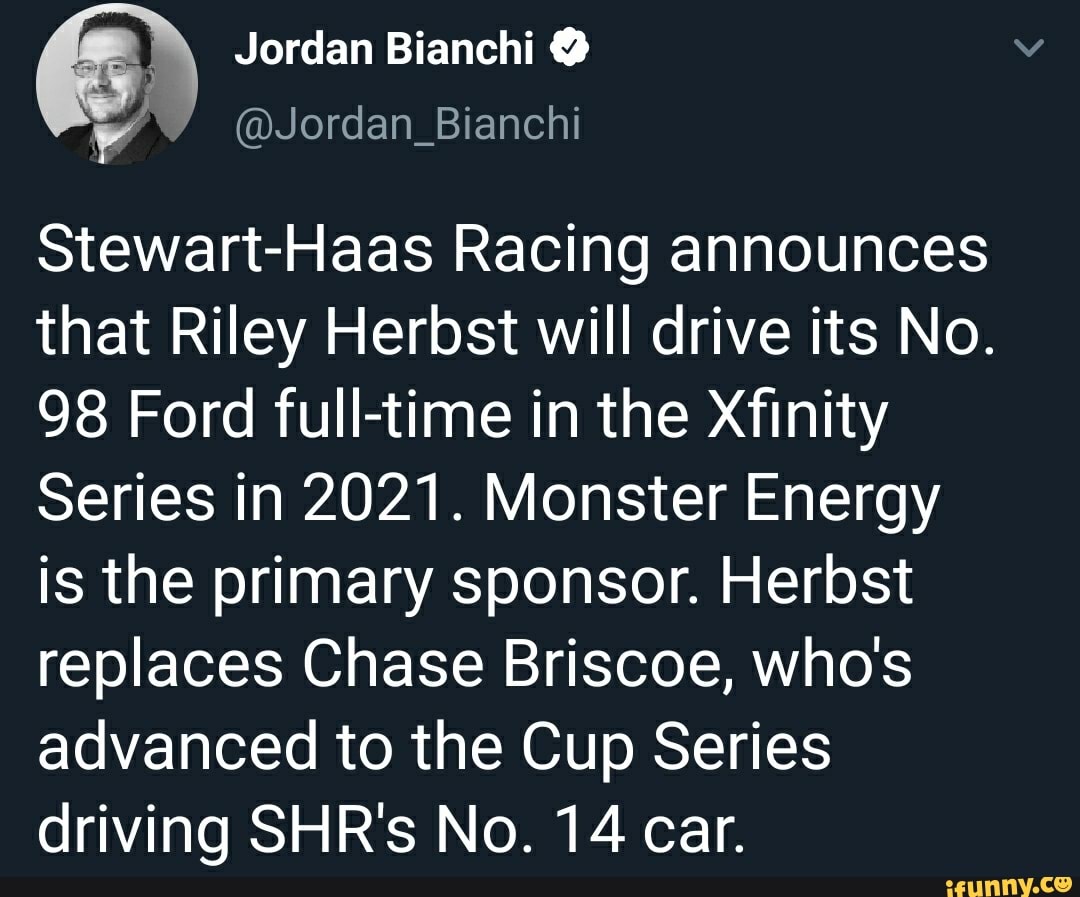 Jordan Bianchi @Jordan_Bianchi Stewart-Haas Racing announces that Riley ...