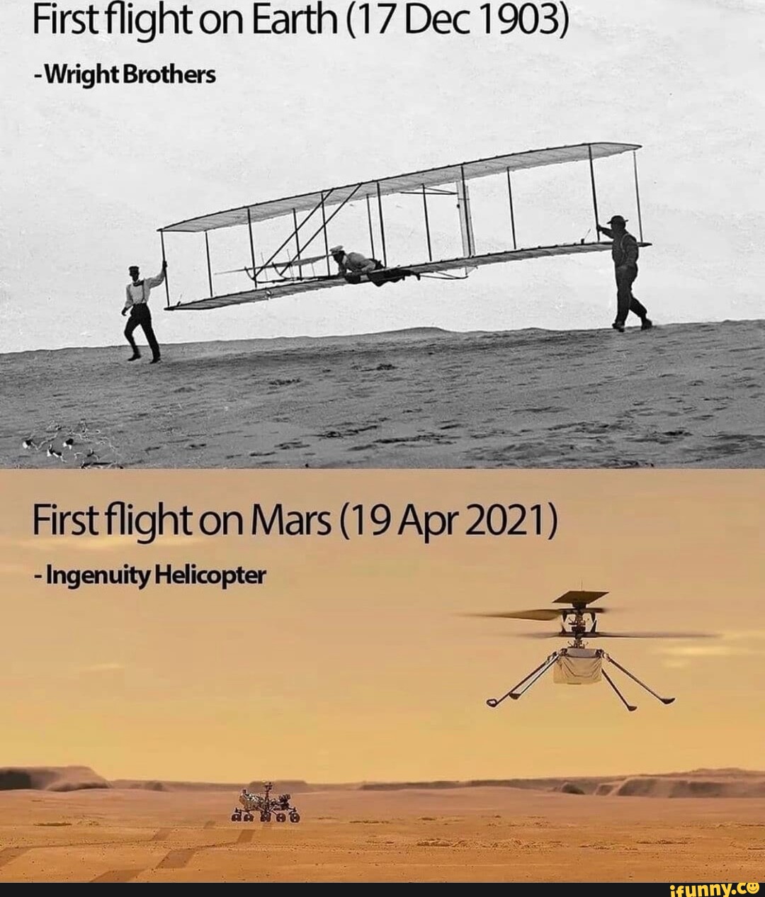 First flight on Earth (17 Dec 1903) -Wright Brothers First flight on ...