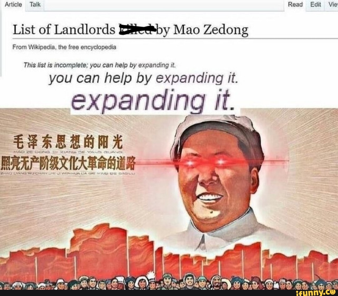 Article Talk Read Edit Vie List of Landlords Mao Zedong From Wikipedia ...