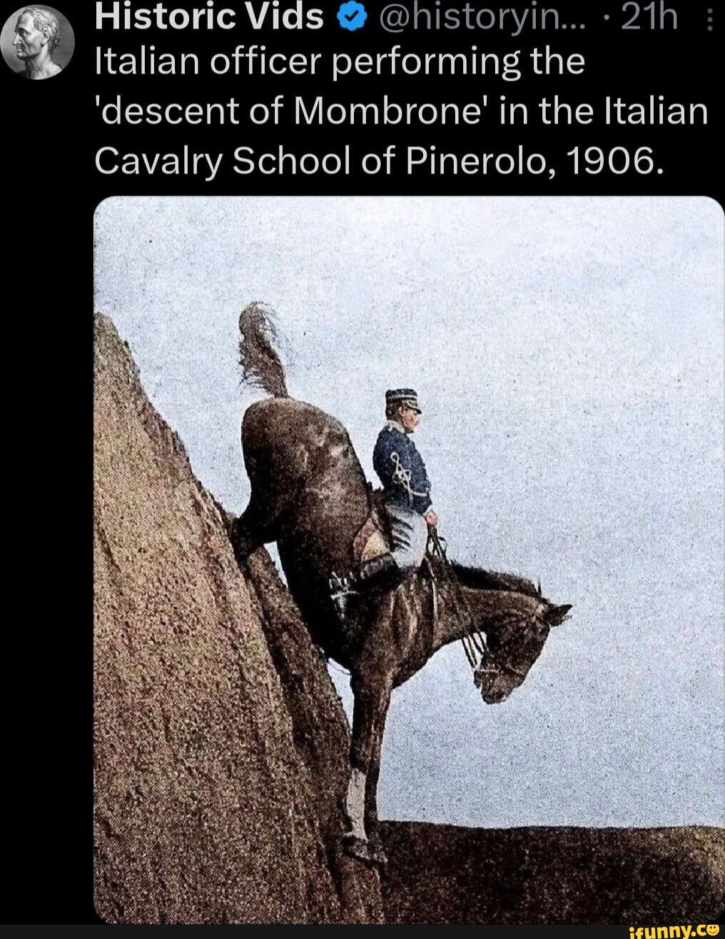 Historic Vids @ @historyin... Italian officer performing the 'descent ...