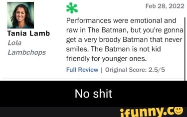 Feb 28, 2022 Performances were emotional and raw in The Batman, but you ...