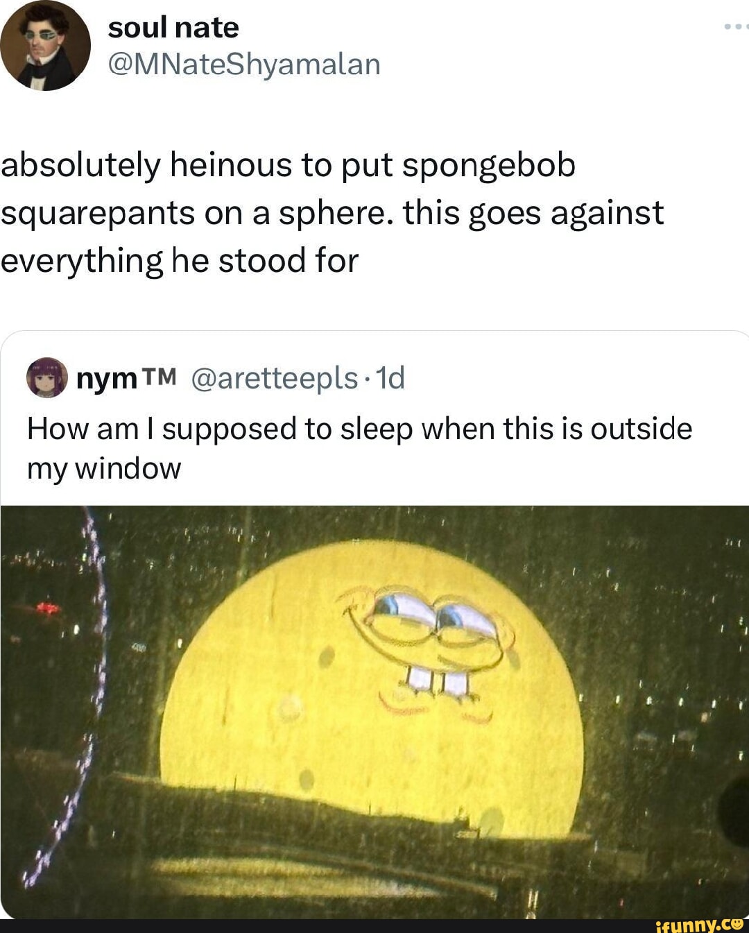 Soul nate @MNateShyamalan absolutely heinous to put spongebob ...