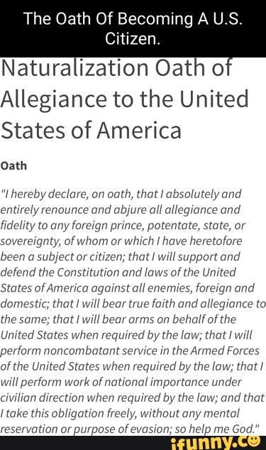 The Oath Of Becoming A U.S. Citizen. Naturalization Oath o Allegiance ...