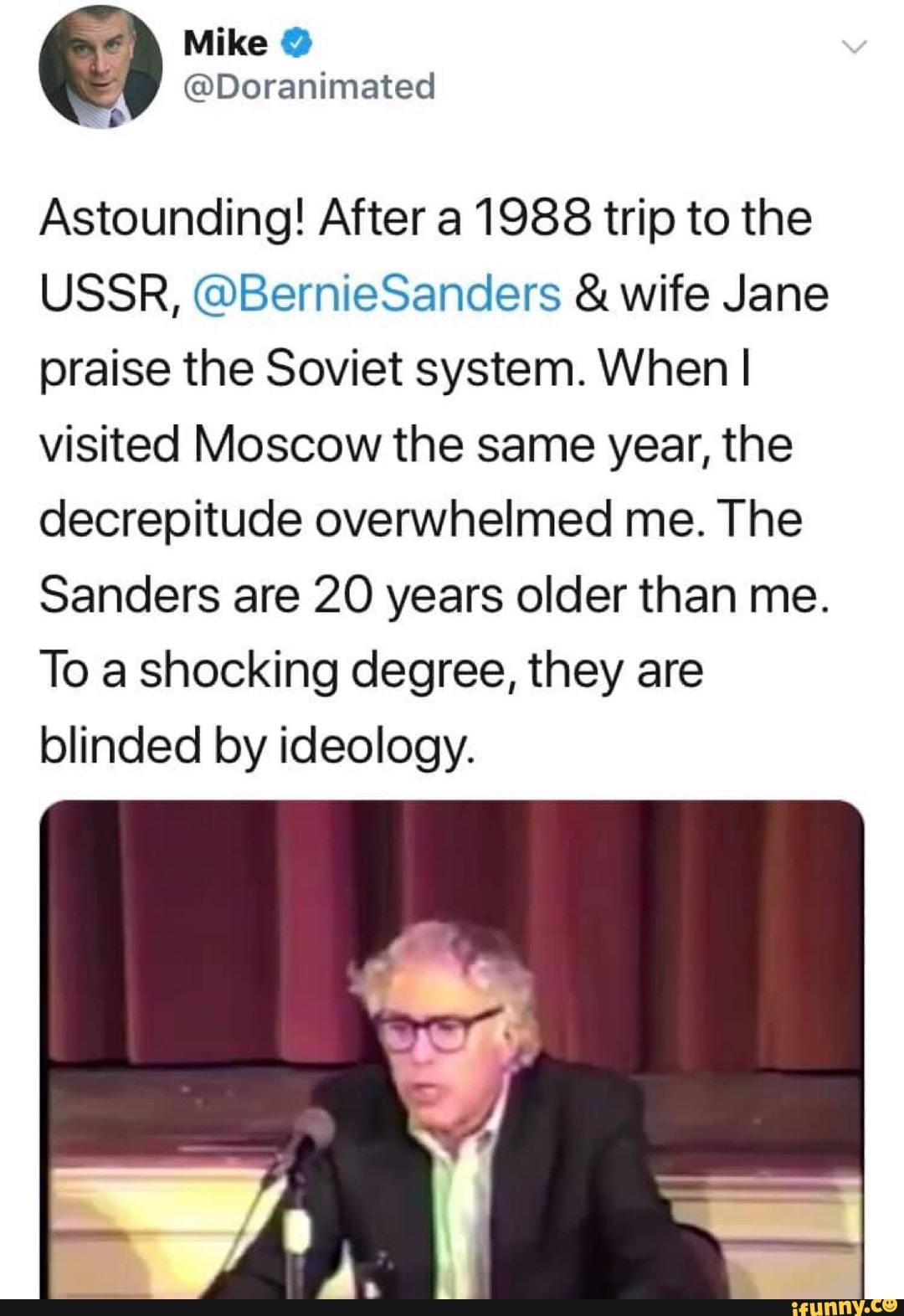 Astounding! After a 1988 trip to the USSR, @BernieSanders & wife Jane ...