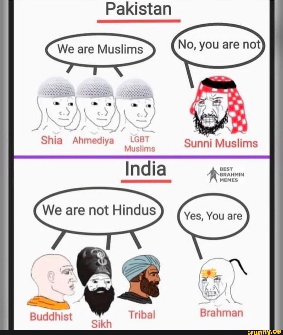 Pakistan We are Muslims No, you are not Shia Muslims India We are not ...
