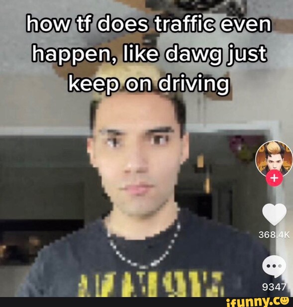 How tf does traffic even happen, like dawg just keep on driving - iFunny