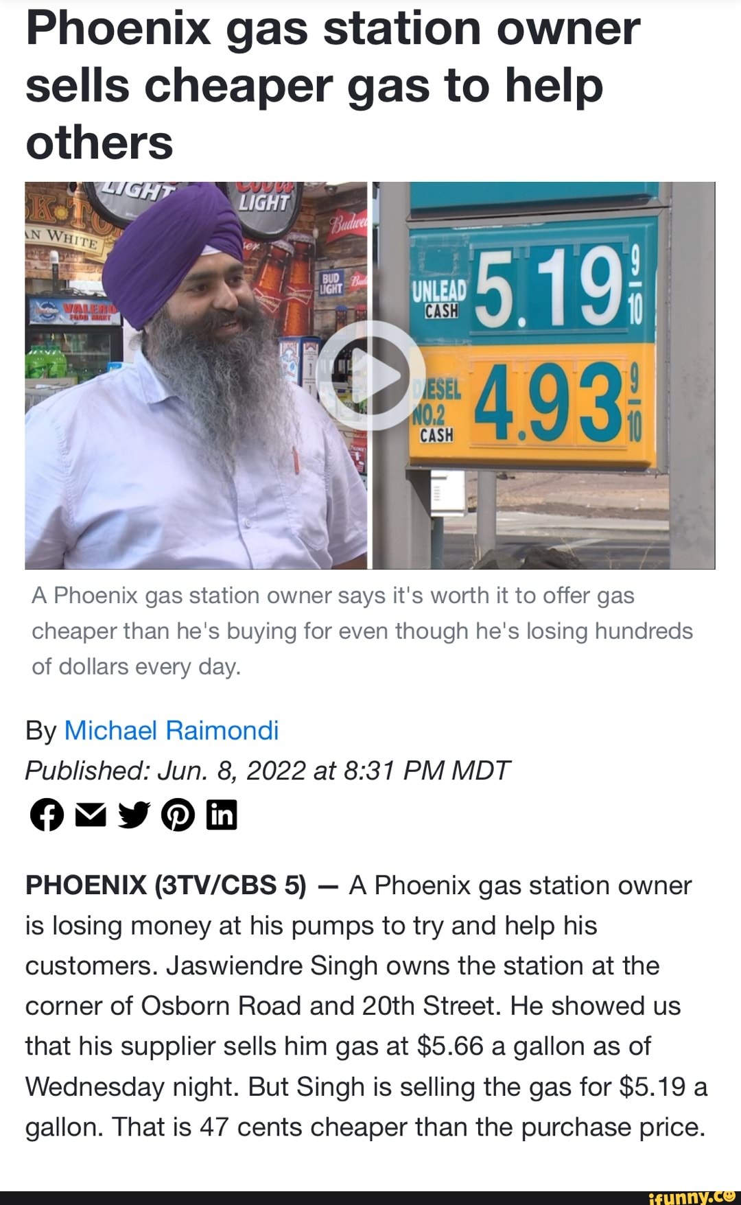 Phoenix gas station owner sells cheaper gas to help others A Phoenix ...