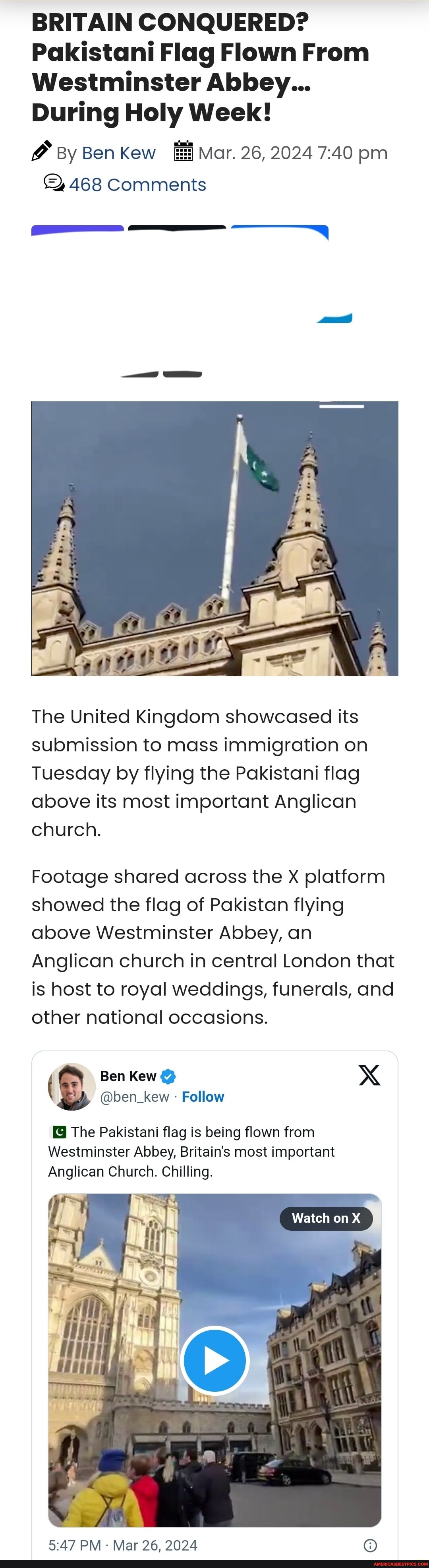 BRITAIN CONQUERED? Pakistani Flag Flown From Westminster Abbey ...