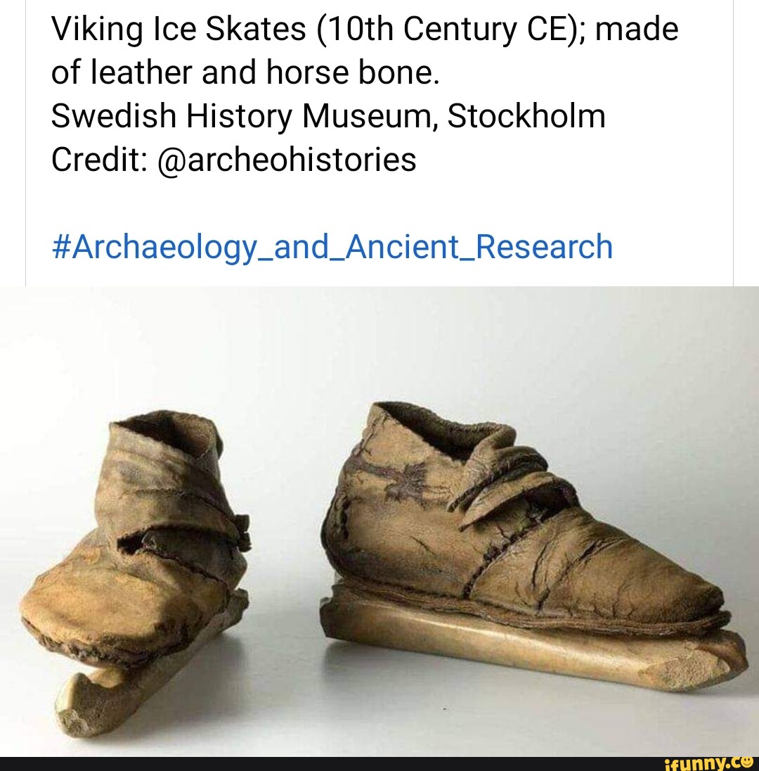 Viking Ice Skates (10th Century CE); made of leather and horse bone ...