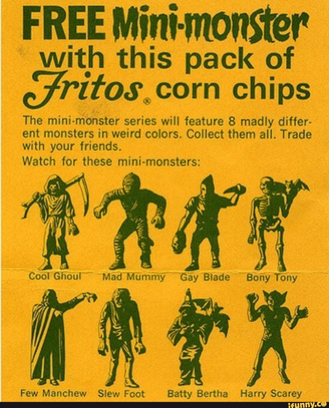 FREE non with this pack of Corr chips The mini-monster series will ...