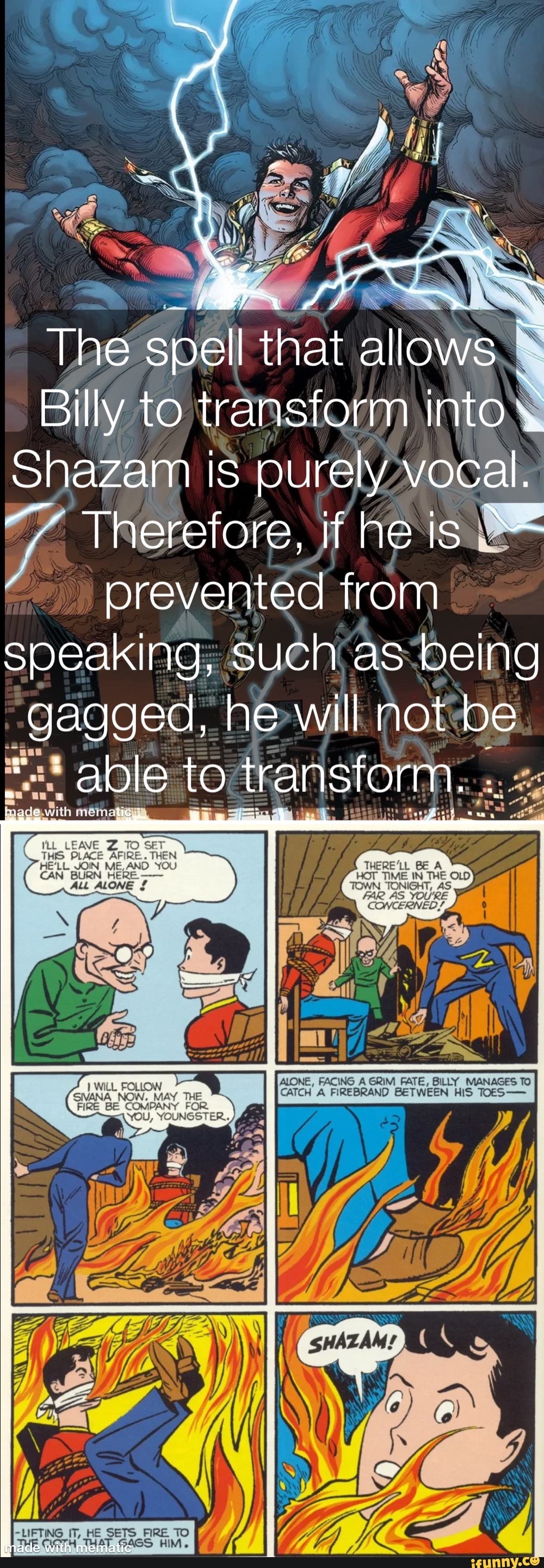 The spell that allows Billy to transform into Shazam is purely vocal ...