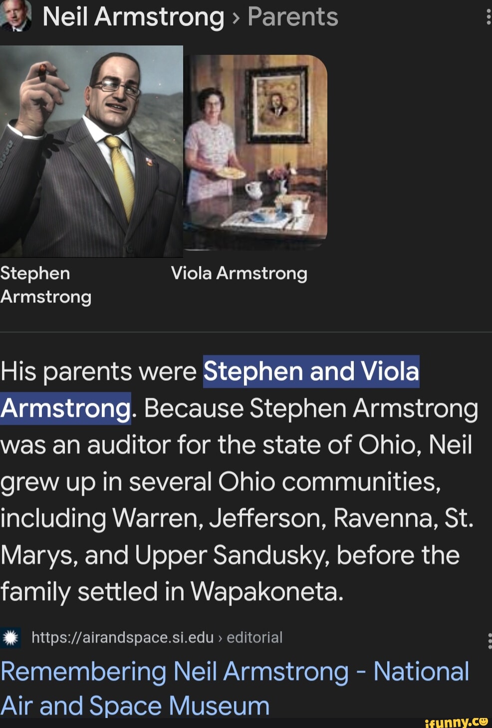 Neil Armstrong Parents Stephen Viola Armstrong Armstrong His parents ...