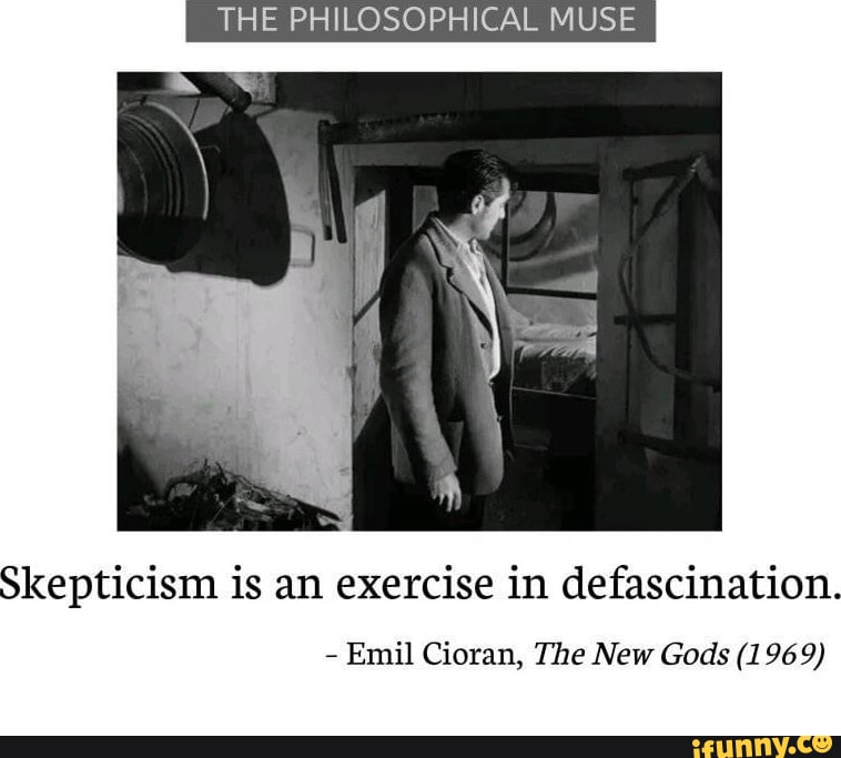 THE PHILOSOPHICAL MUSE Skepticism is an exercise in defascination ...