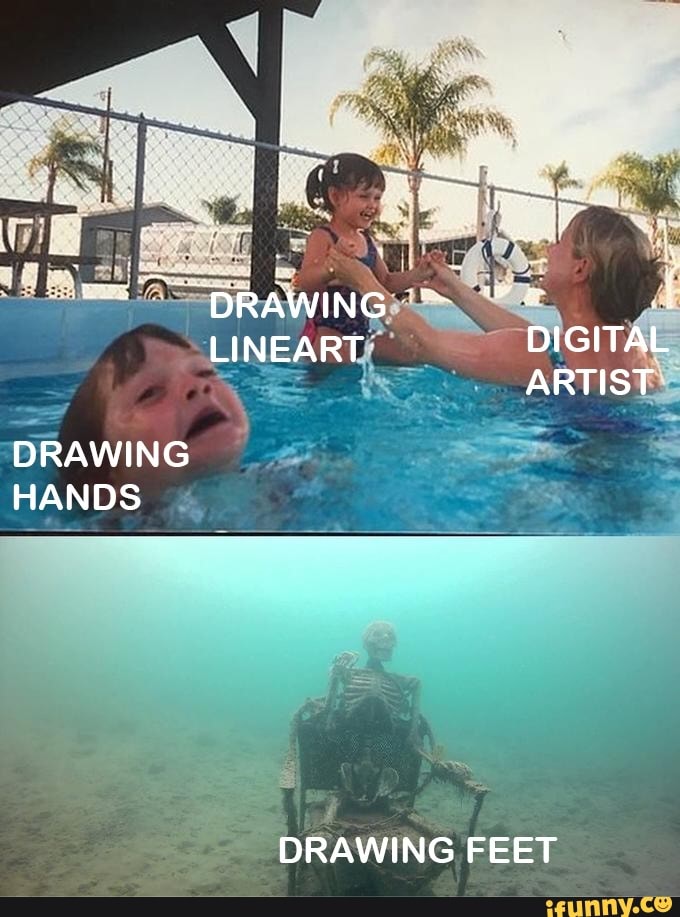 LINEART DIGITAL ARTIST DRAWING HANDS DRAWING FEET - iFunny