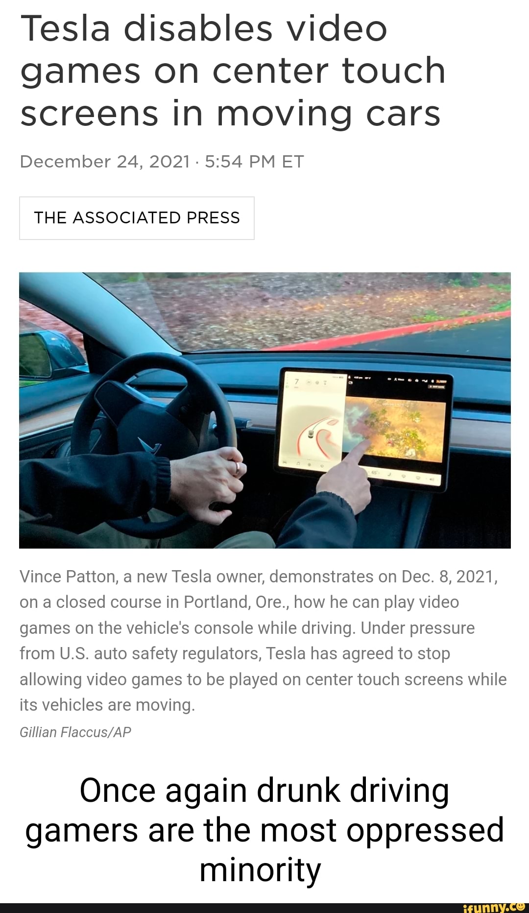 Tesla disables video games on center touch screens in moving cars ...