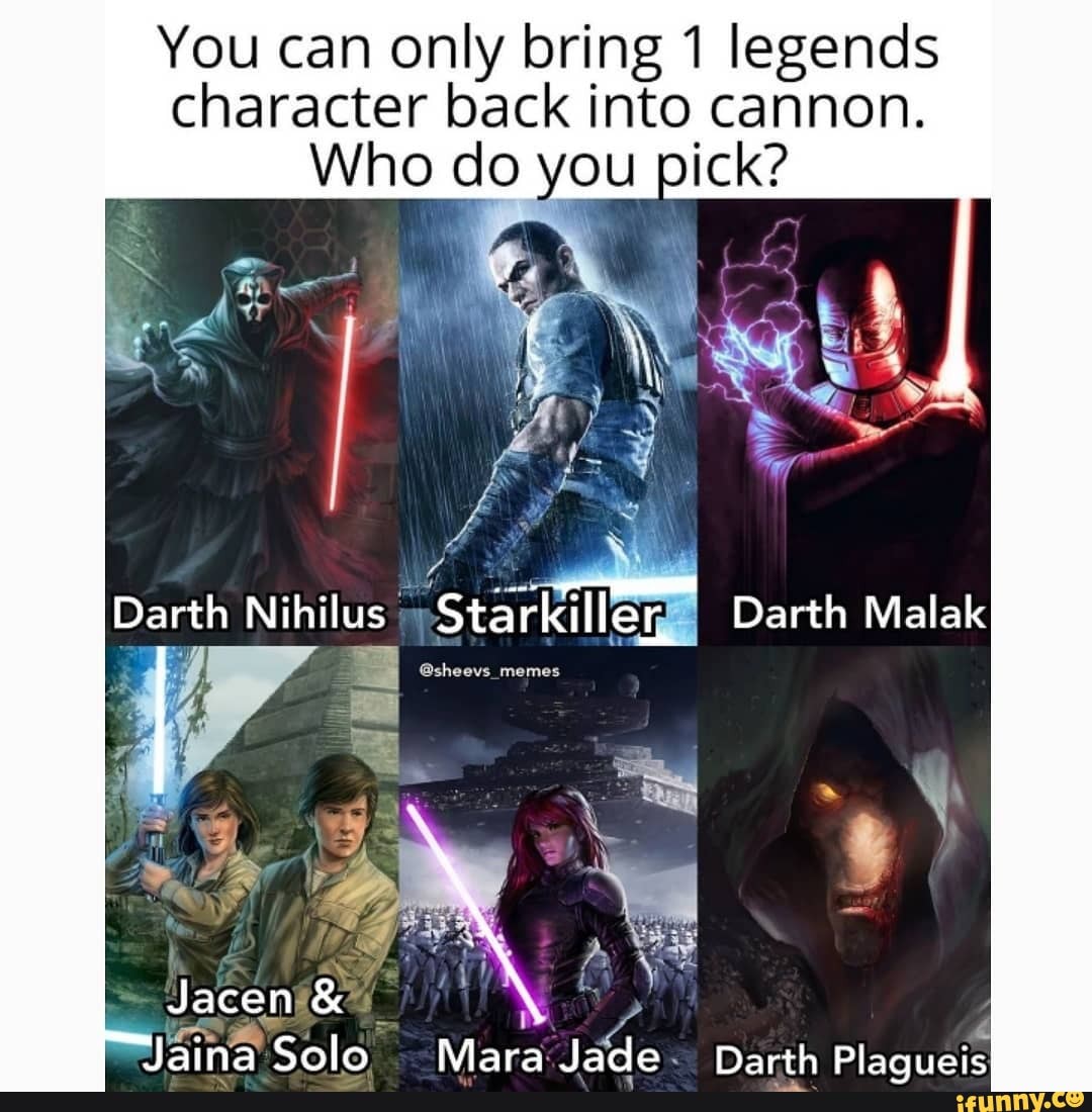 You can only bring 1 legends character back into cannon. Who do you ...