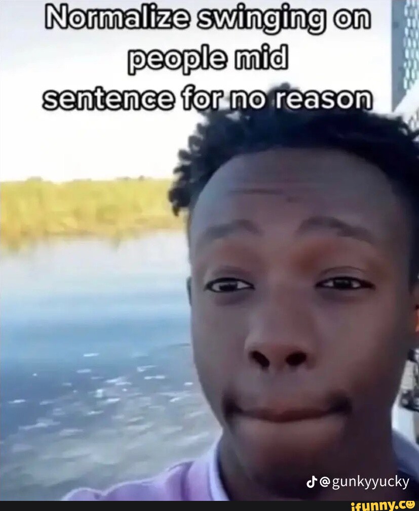 Nomalize on people mid Sentence reason _ @gunkyyucky - iFunny