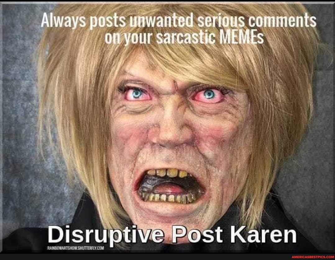 Always posts unwe: COMMEILS sareastic MEMEs Disruptive Post Karen ...