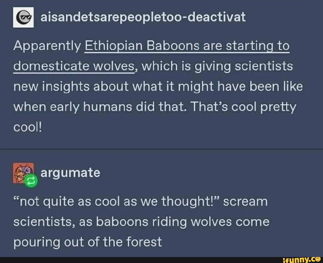 Apparently Ethiopian Baboons are starting to domesticate wolves, which ...