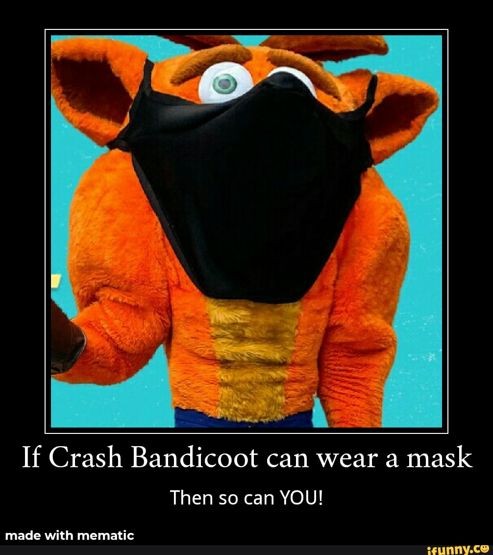 If Crash Bandicoot can wear a mask Then so can YOU! - iFunny