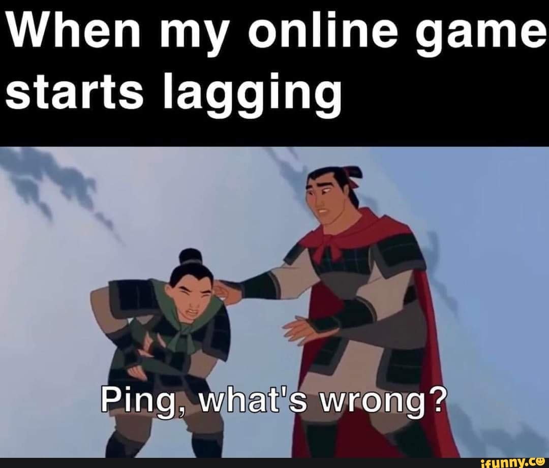 When my online game starts lagging Ping, whai's wrong'? - iFunny