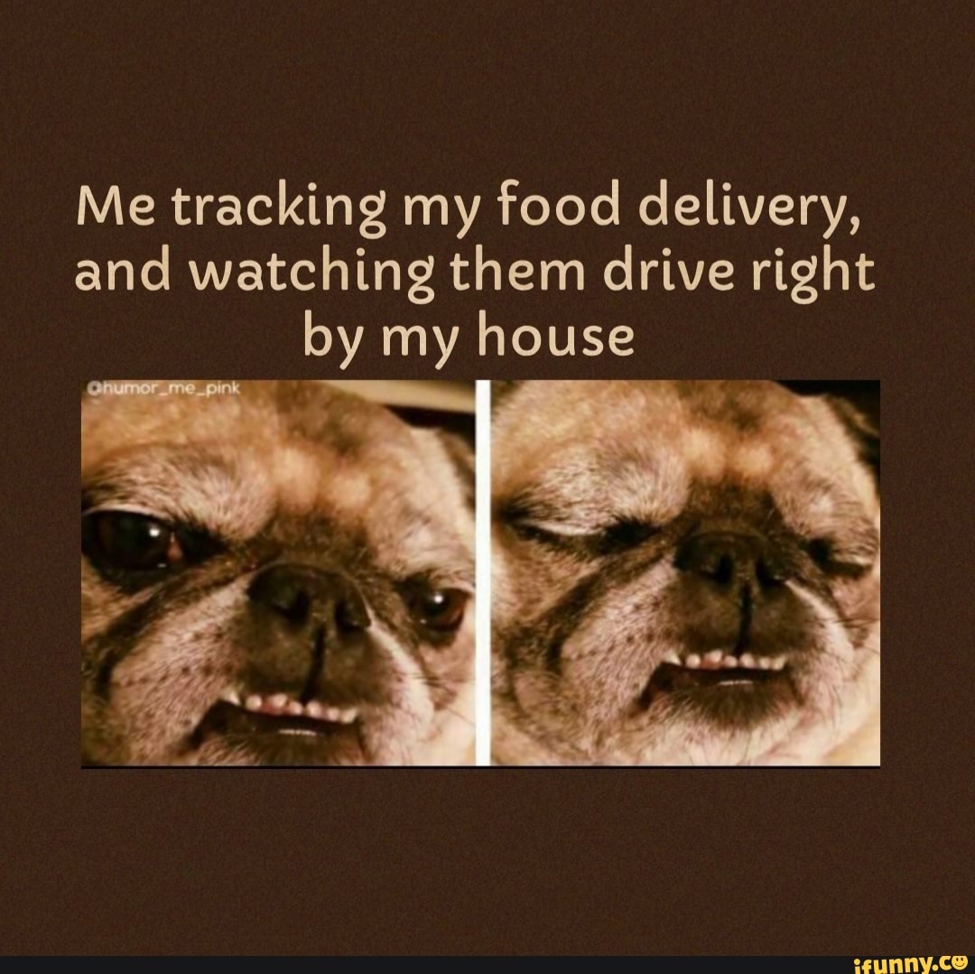 Me tracking my food delivery, and watching them drive right by my house ...